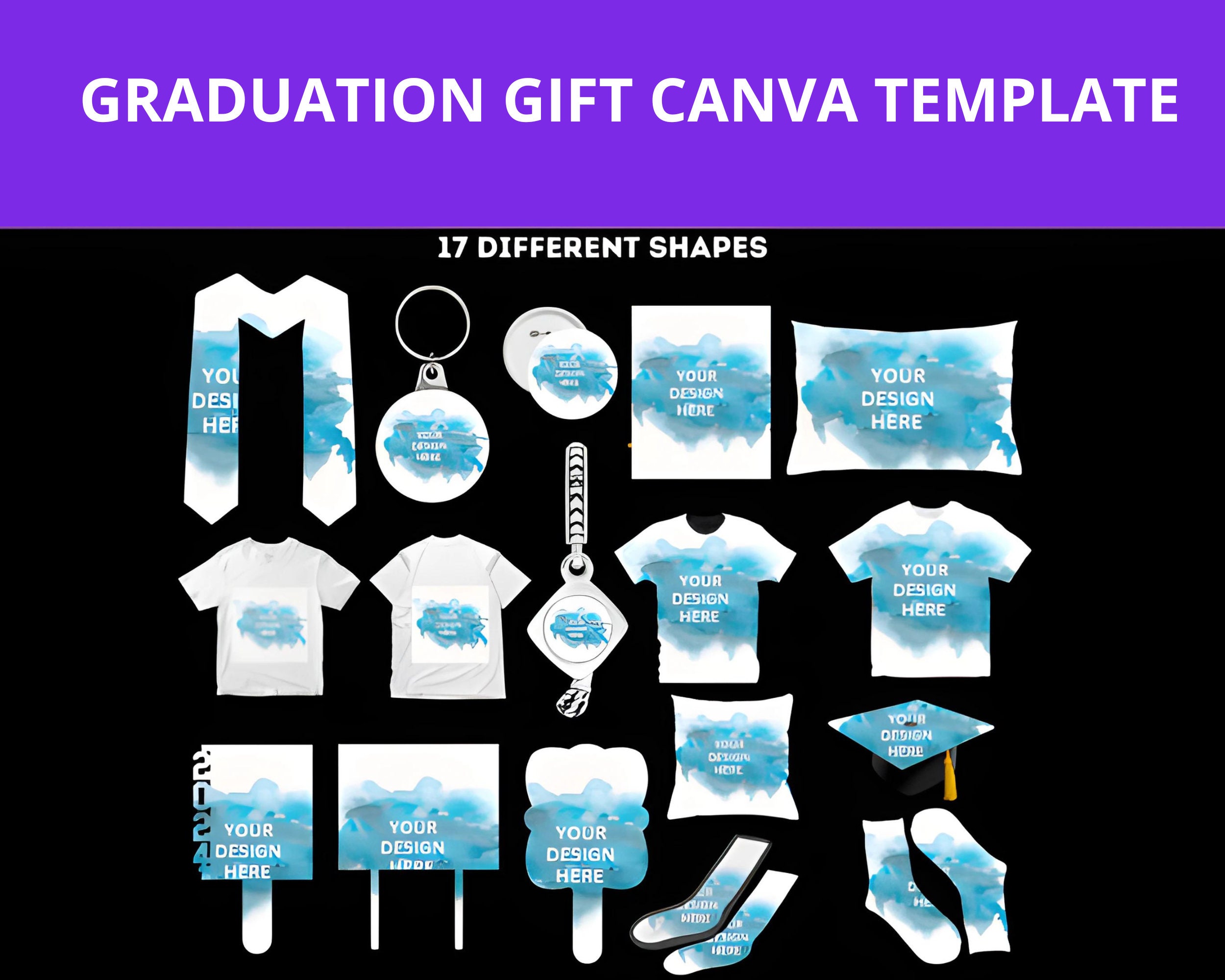 Customizable Graduation Gift Set Mockup Bundle for Senior Gifts, Canva ...