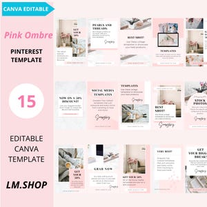 Customizable Pinterest Template Bundle, Pinterest Brand Kit, Canva ...