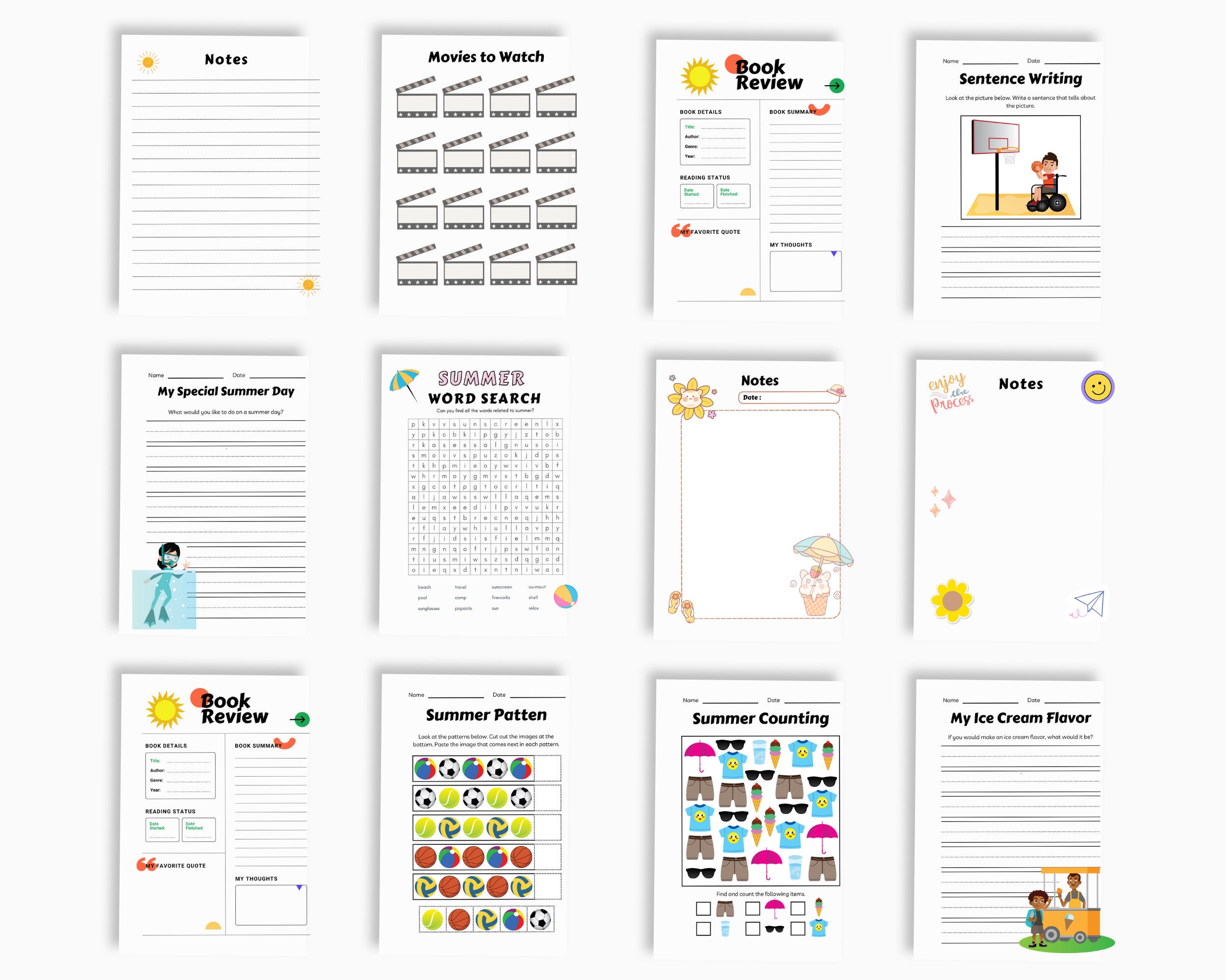 Printable 2024 Summer Planner for Kids Chores Chart & Responsibility ...