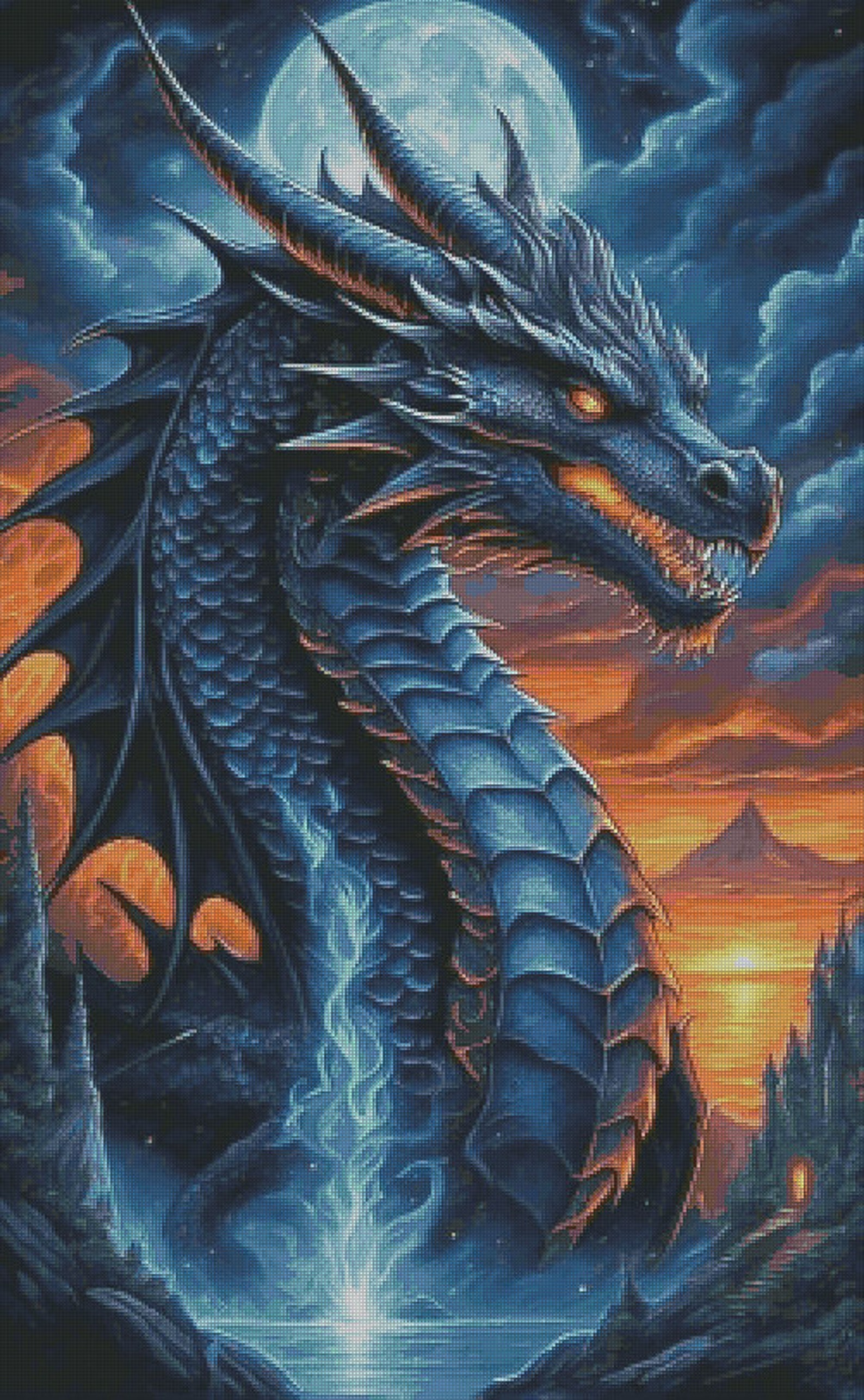 Blue Dragon Cross Stitch Pattern Cross Stitch Pattern Modern Cross ...