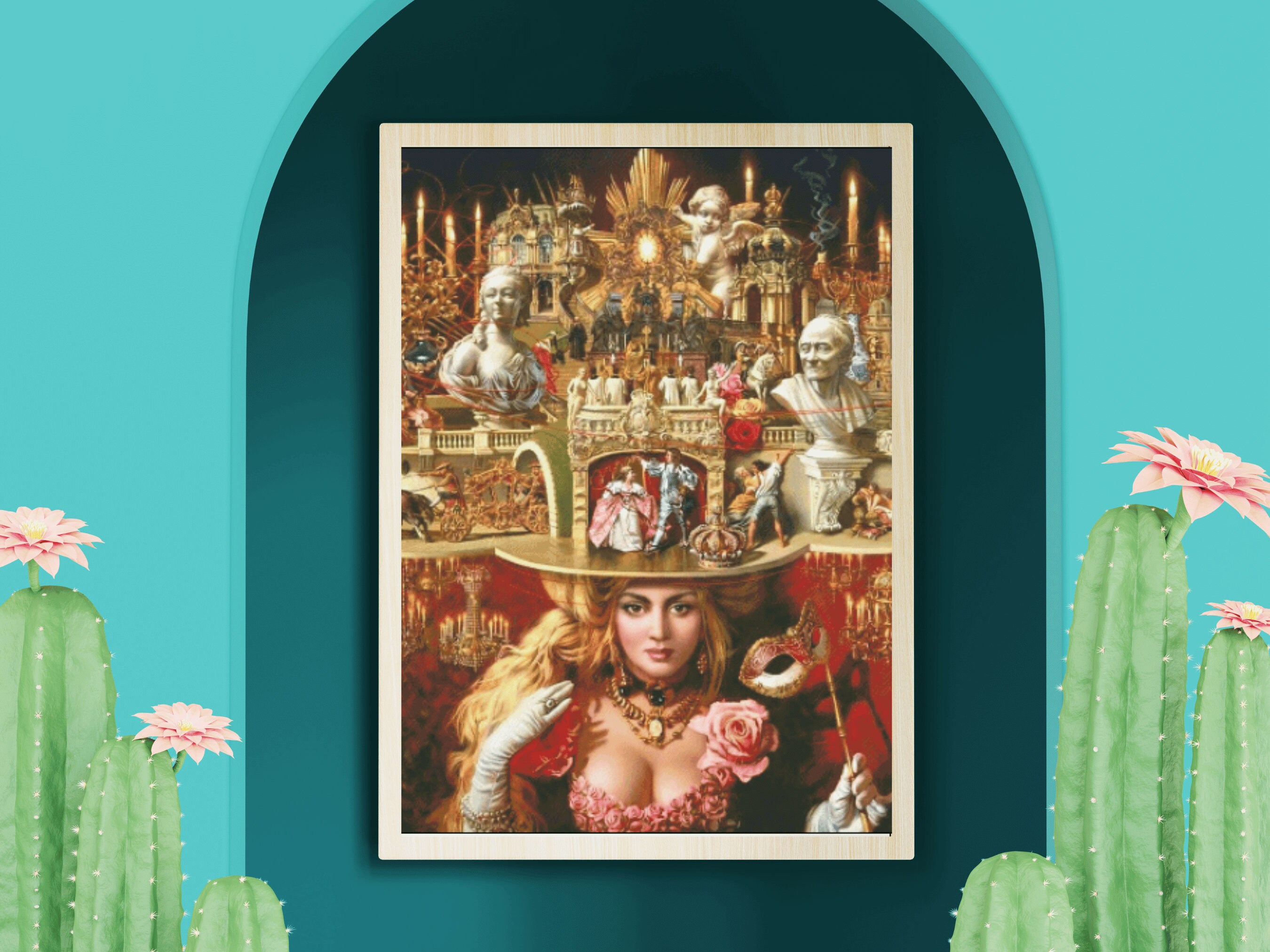 Large Counted Cross Stitch Pattern | Masque PDF Cross Stitch | Highly ...