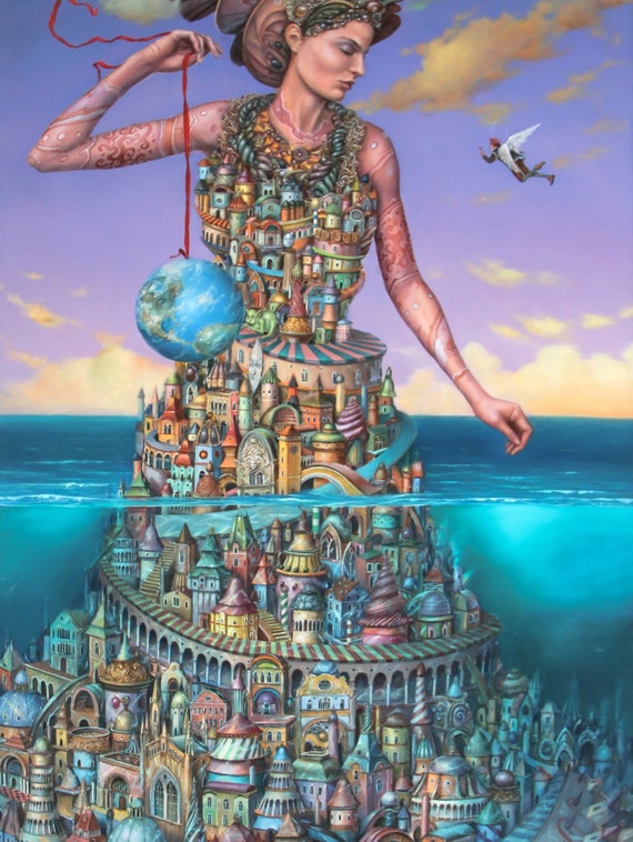 Flight Of Icarus Painting