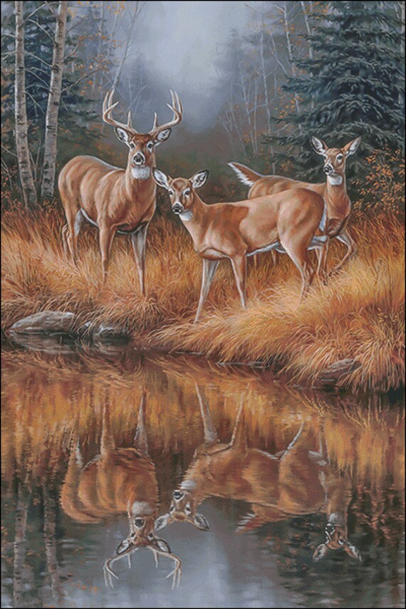 Deer Counted Cross Stitch Pattern Printable Chart PDF - Etsy
