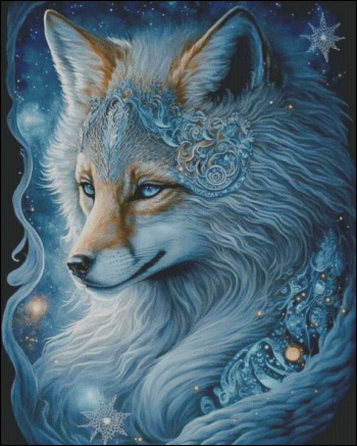 Space Fox Counted Cross Stitch Pattern Printable PDF Chart for ...