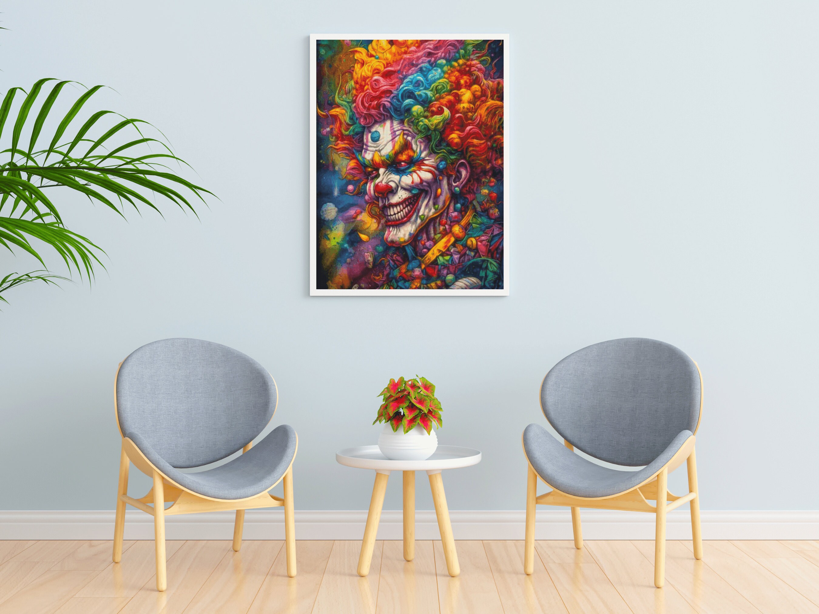 Clown Counted Cross Stitch Pattern, Original Artwork, Clown Lover Gift ...