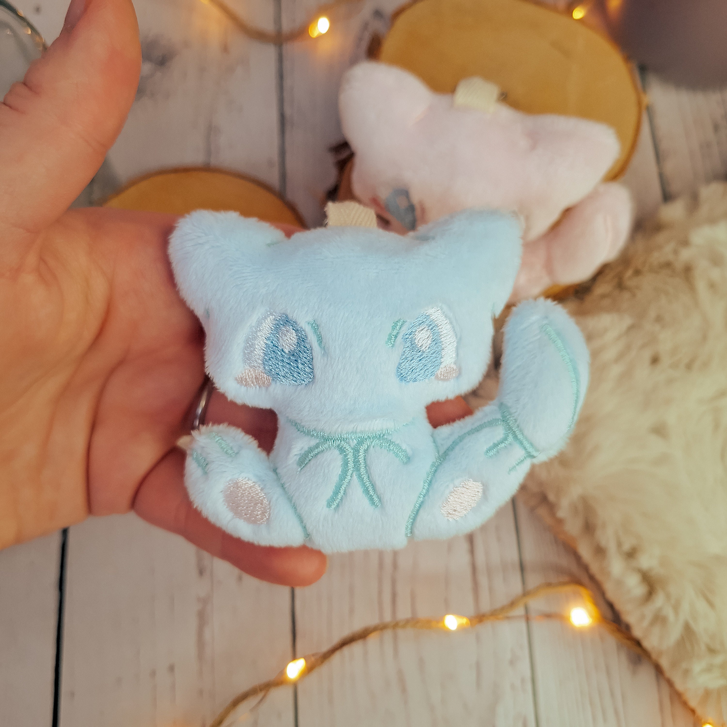 Mew Keychain Pokemon Various Colors Shiny Plush - Etsy