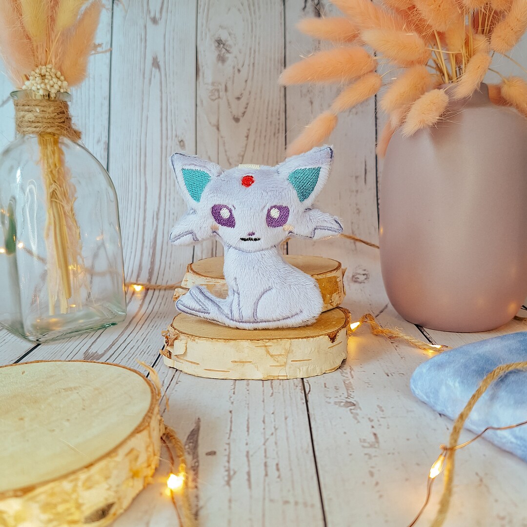Key Ring With the Image of Mentali Pokemon Plush Evolution Plush Espeon ...