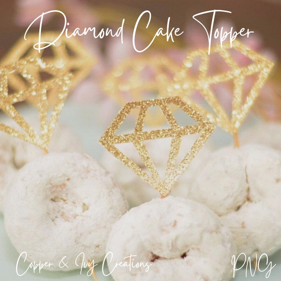 Diamond Cake Topper PNG with BONUS GUIDE Wedding | Etsy