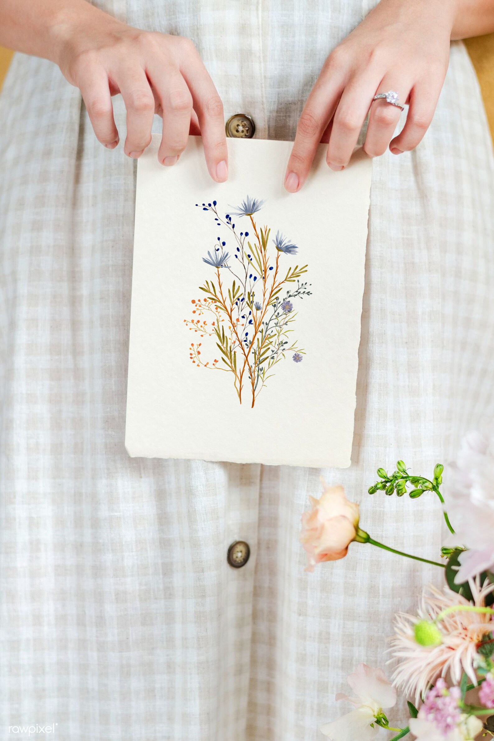 Blue Wildflower Print, Botany Wall Art, Printable Decor, Watercolor ...