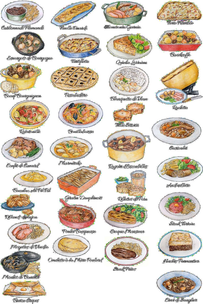 122 PNG & JPG | French Cuisine | Digital Stickers | for Goodnotes ...