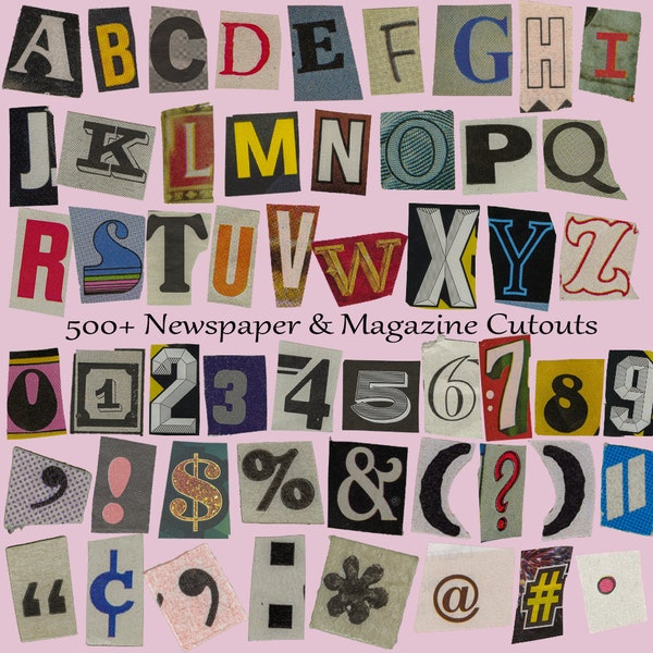 Magazine Cutout Numbers - Etsy