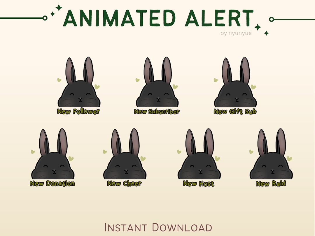 Animated Stream Alert for Twitch and Youtube Streamer "love Rabbit ...