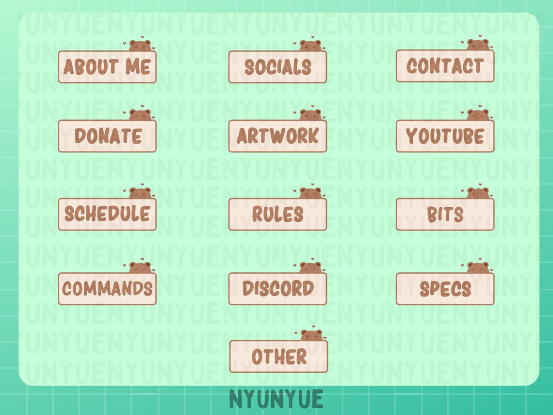 40+ Love Bear Cute Panels for Twitch, Cute Bear Panel for Streamer ...