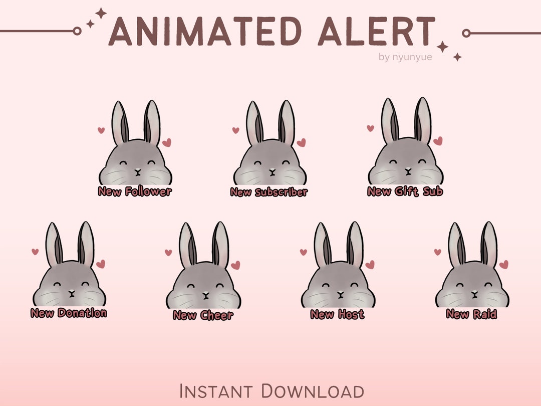 Animated Stream Alert for Twitch and Youtube Streamer "love Rabbit" - Etsy