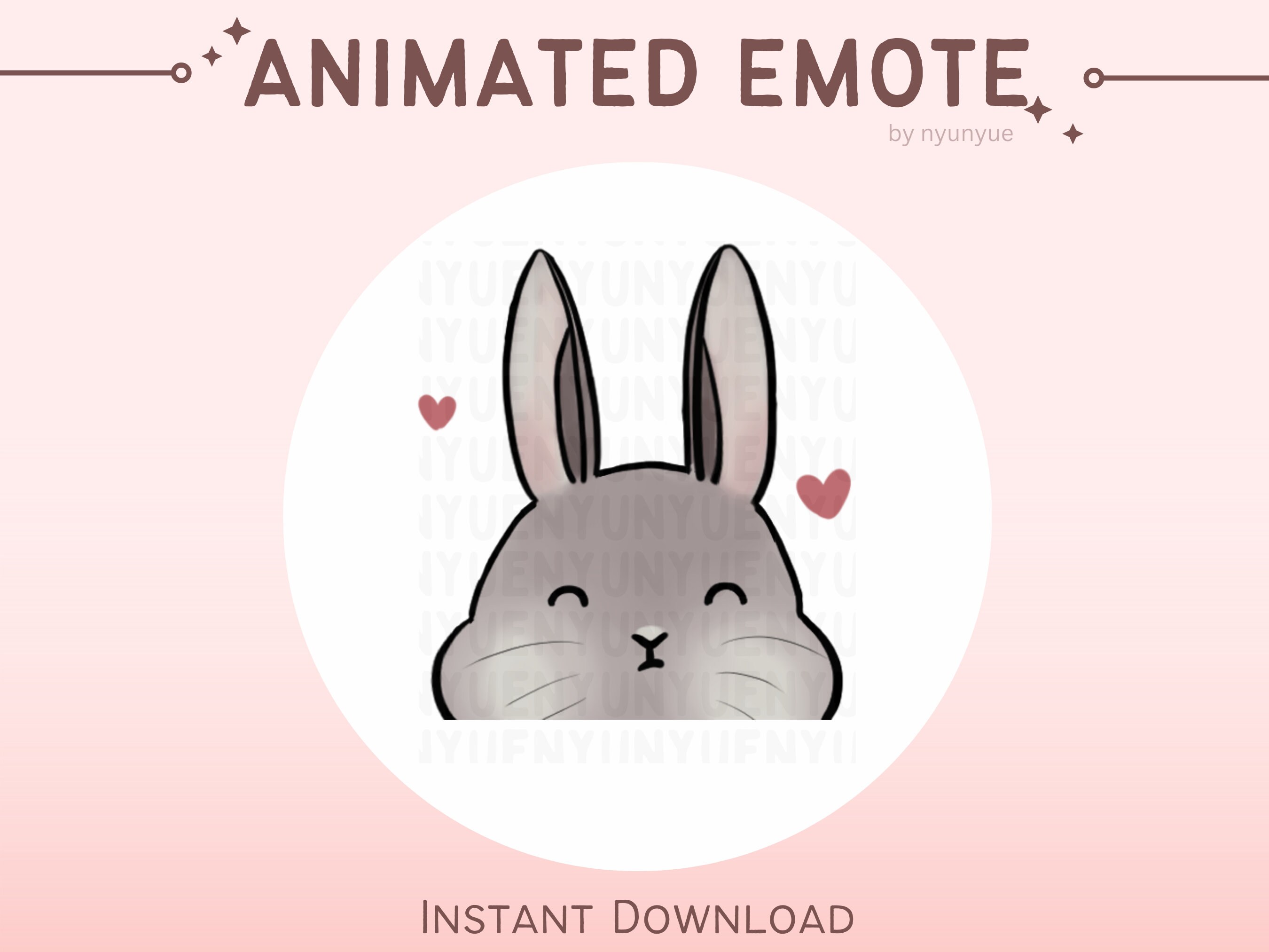 Animated Emote Cute Rabbit Twitch, Youtube, Streamlabs, Stream Elements ...