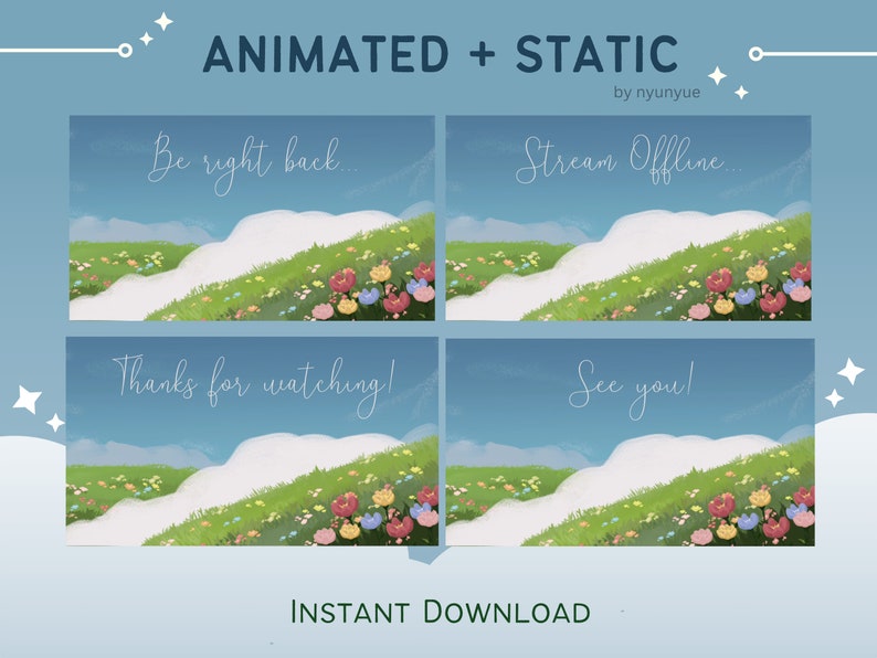 7 Animated Ghibli Style Stream Scenes Screen - Stream Overlays for ...