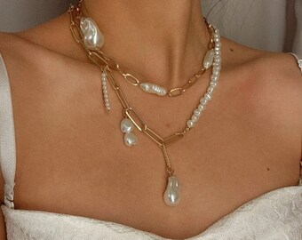 Multi Strand Pearl Necklace - Etsy