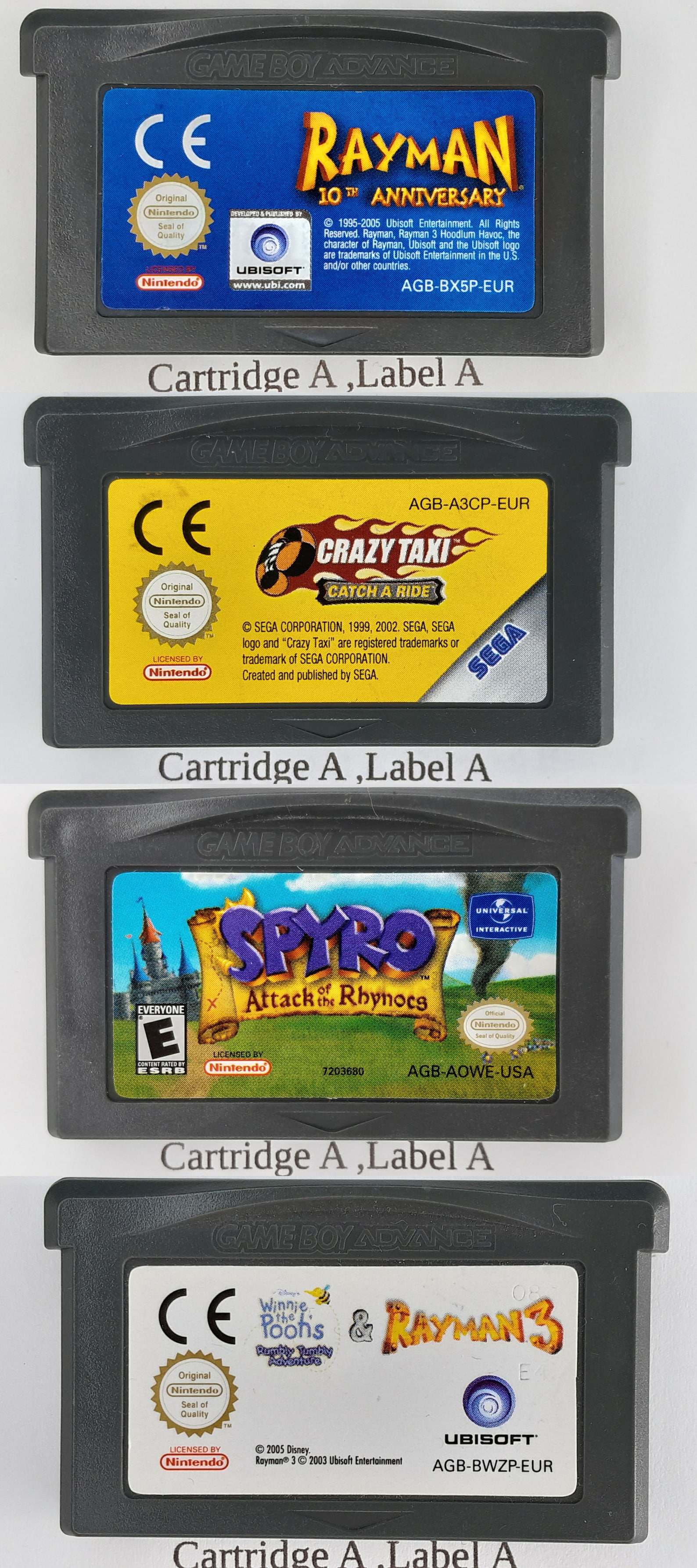 Rayman Sonic Spyro Sega : Original Gameboy Advance Games , Verified ...