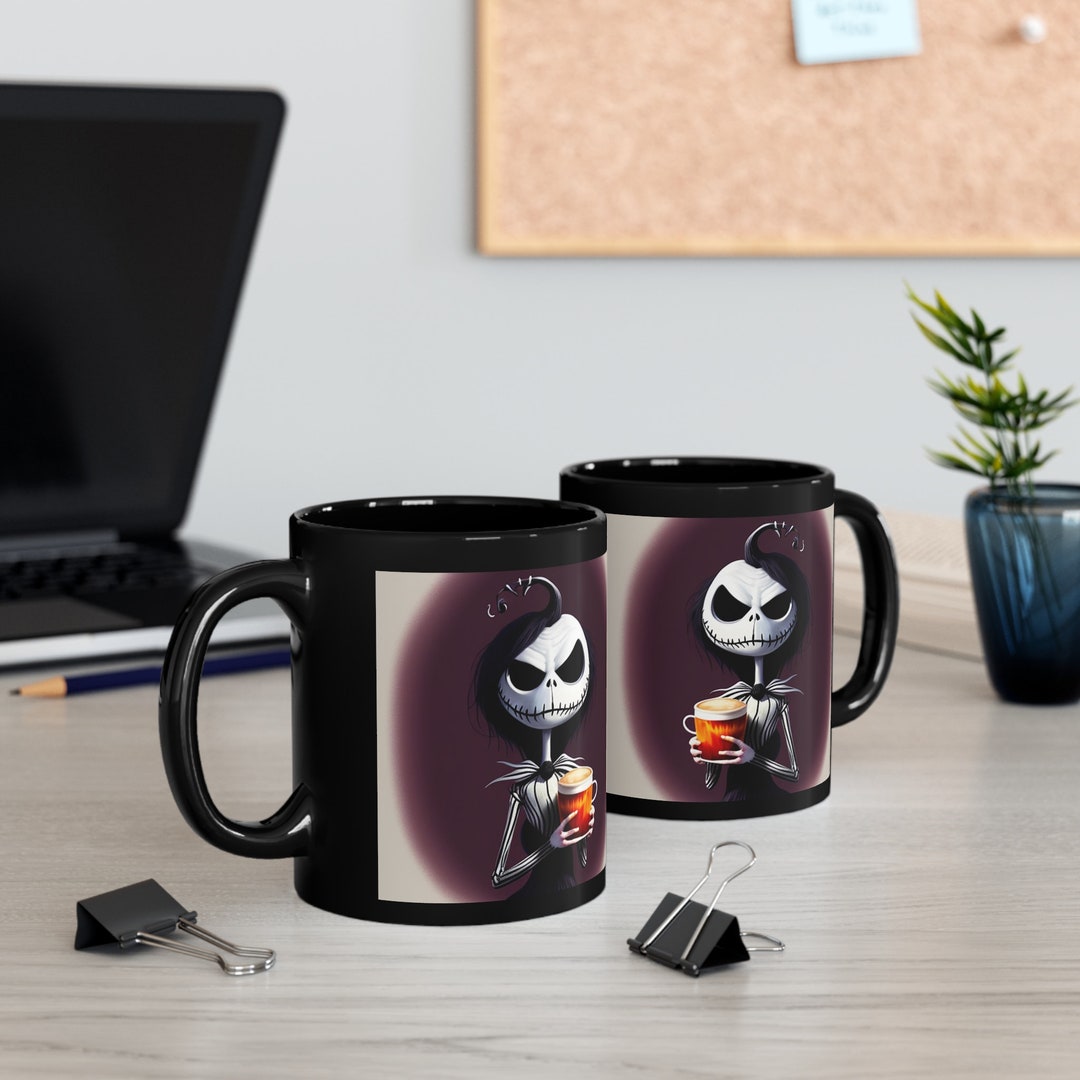 Gothic Skeleton Black Mug Skeleton Halloween Mug Goth Style Coffee Cup ...