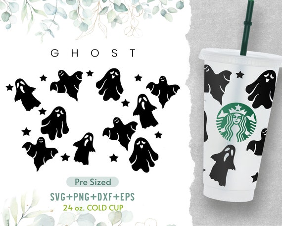 24oz Ghost Cold Cup Svg Venti Cold Cup Svg Ghost Svg - Etsy