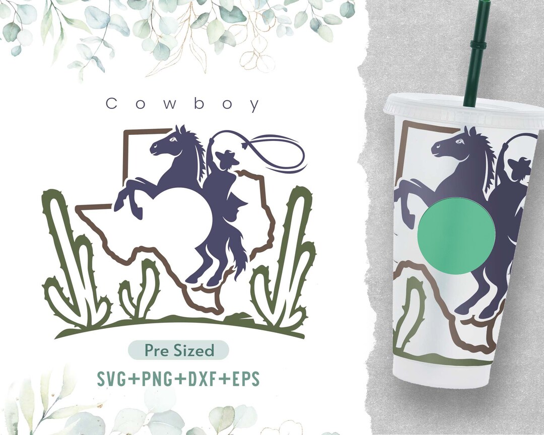 24oz Cowboy Cold Cup Svg, Venti Cold Cup Svg, Cowboy Svg, Boho Svg, Pre ...