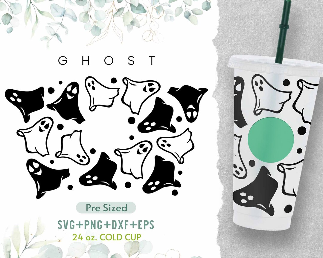 24oz Ghost Cold Cup Svg Venti Cold Cup Svg Ghost Svg - Etsy