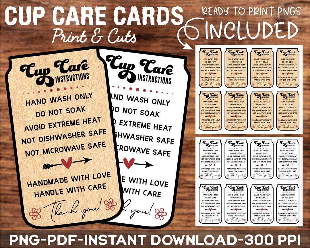 Libbey Glass Can Cup Care Card Instruction Png, Care Card Png,care Card ...