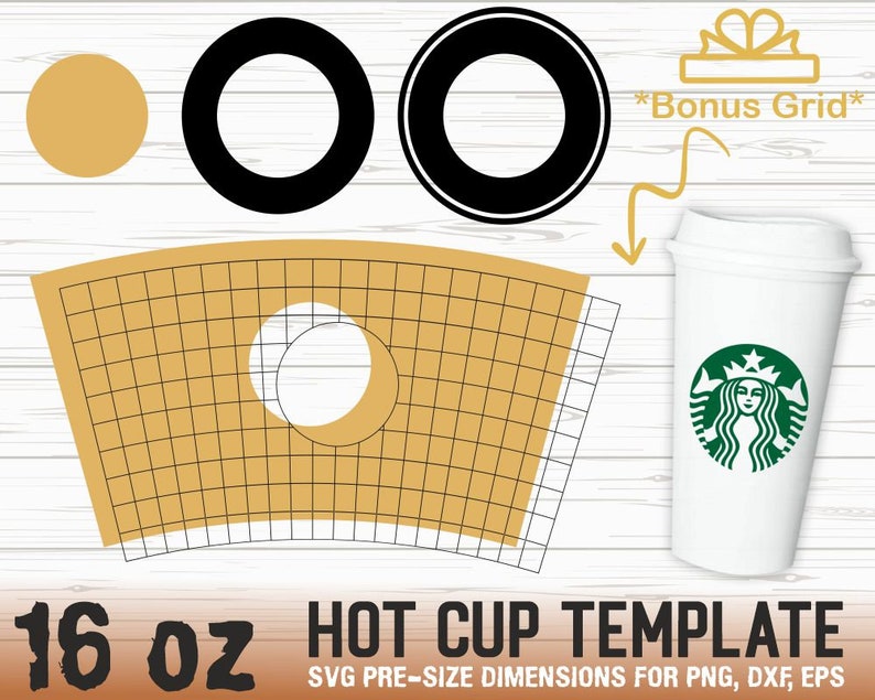 16oz Hot Cup Template Svg Hot Cups Svg Hot Cup Template Svg - Etsy