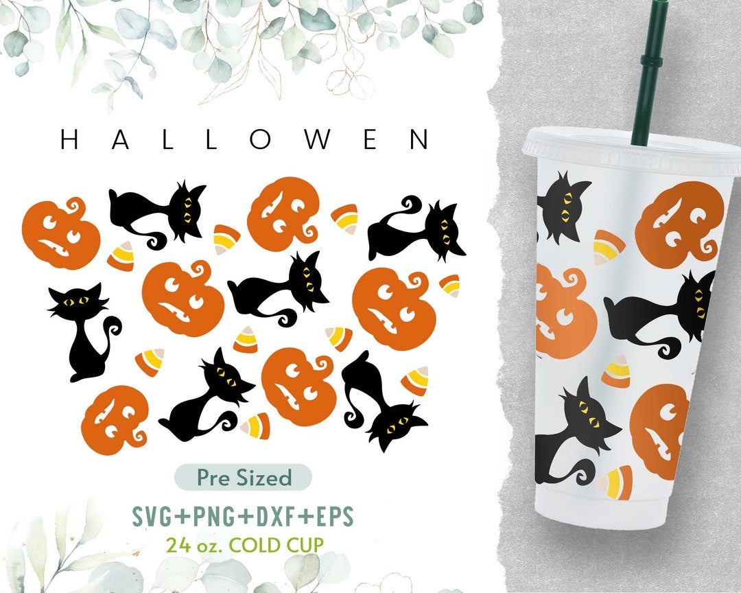 24oz Halloween No Hole Cold Cup Svg,venti Cold Cup Svg, Ghost Svg ...