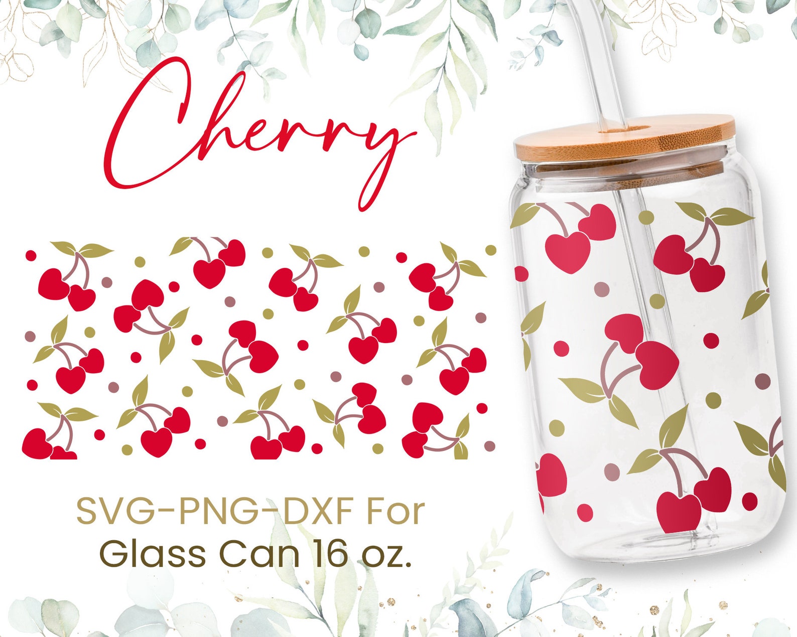16oz Hearts Pattern Libbey Glass Can Svg Bundle Be My - Etsy