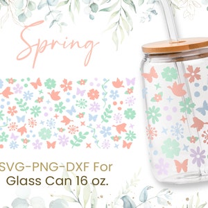 16oz Spring Libbey Glass Can Svg Bundle,glass Can Full Wrap Svg ...