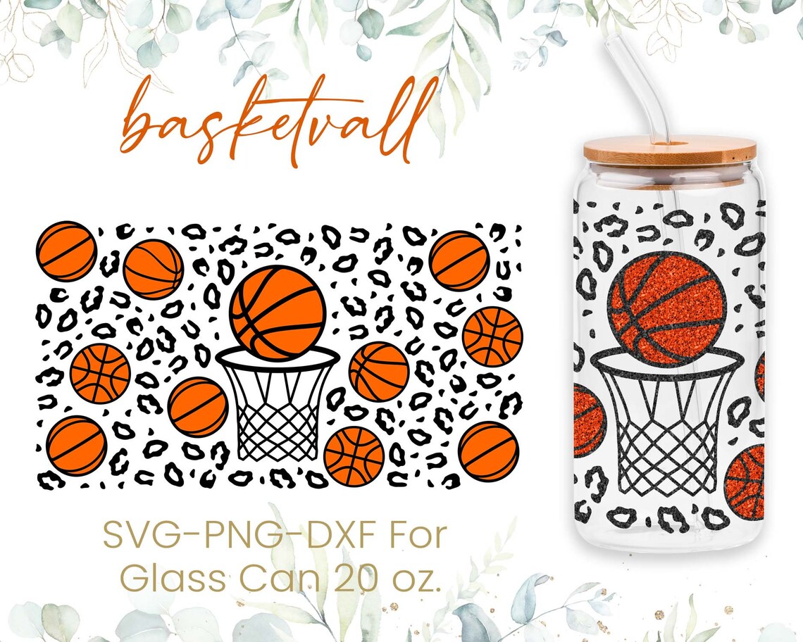20oz Basketball Libbey Glass Can Svg, Game Glass Can Wrap Svg, Dad Fuel ...