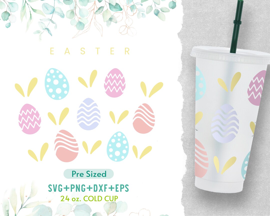 24oz No Hole Easter Bunny Cold Cup Svg, Rabbit Peeps, Bunnies, Candy ...
