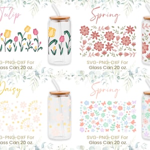 20oz Spring Libbey Glass Can Svg Bundle, Butterfly Full Wrap Svg ...