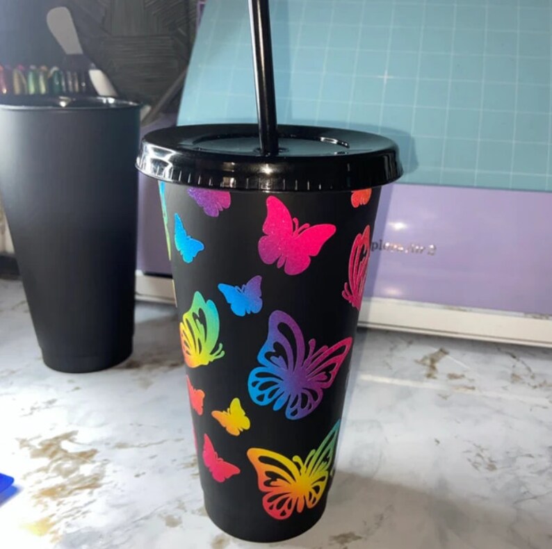 24oz Butterfly Cold Cup Svgventi Cold Cup Svg Butterfly Svg - Etsy