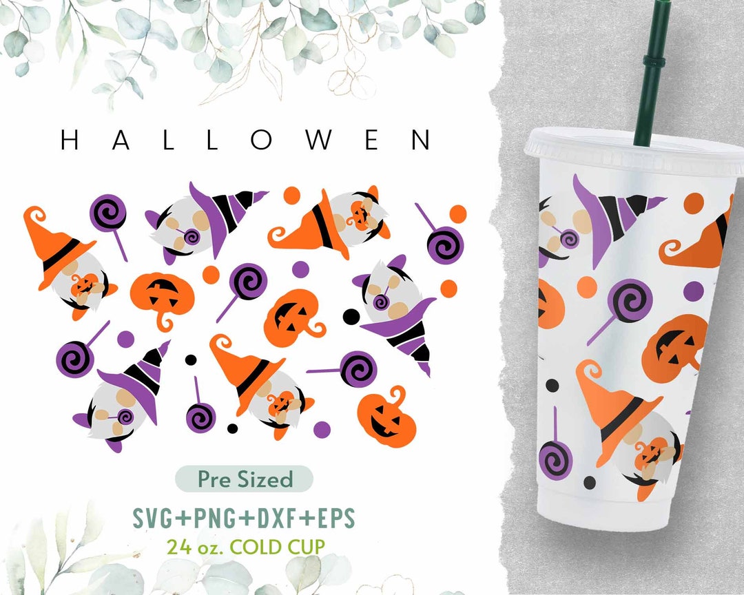 24oz Halloween No Hole Cold Cup Svg, Venti Cold Cup Svg, Ghost Svg ...