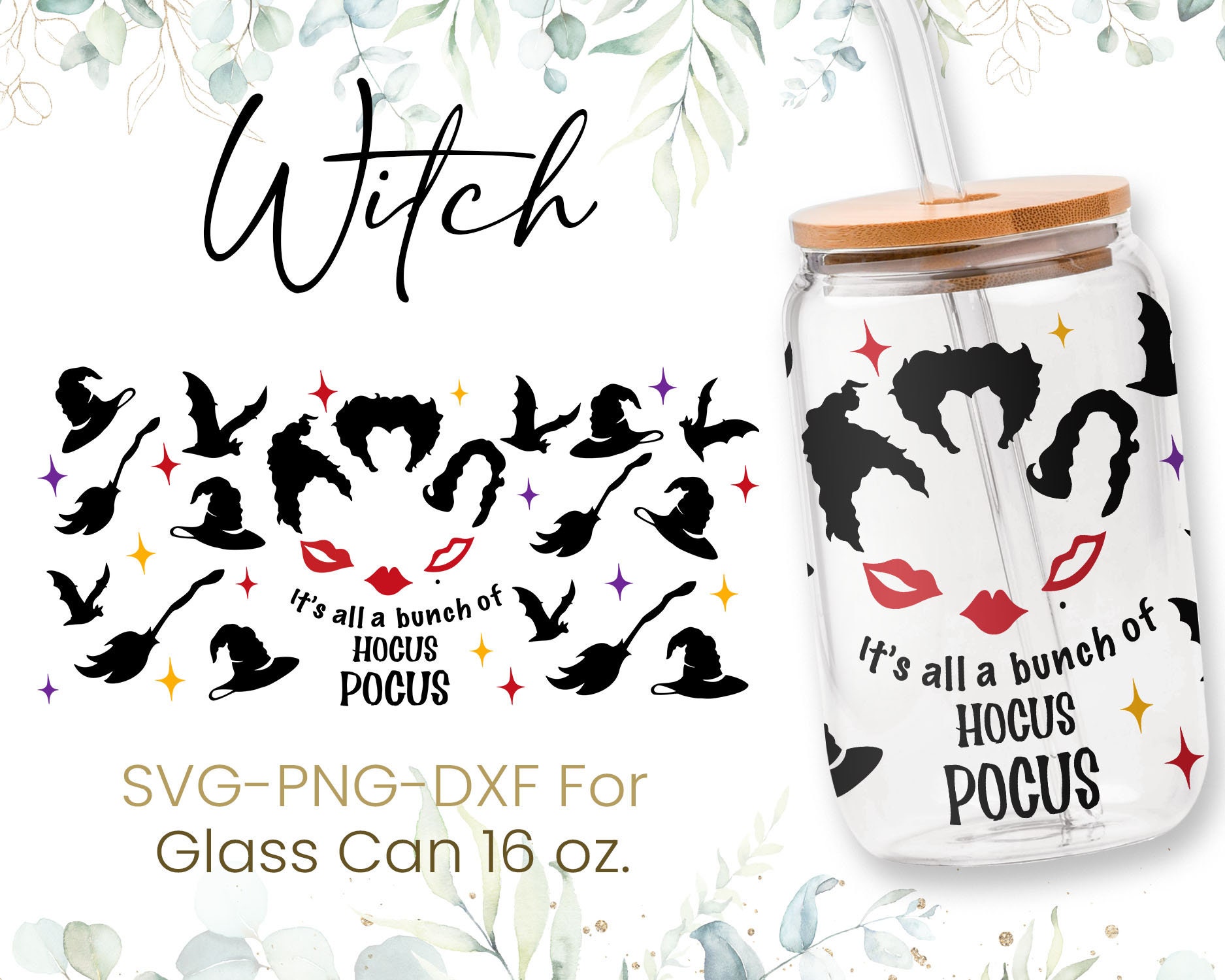 16oz Halloween Libbey Glass Can Svg Bundle Spider Web Svg - Etsy