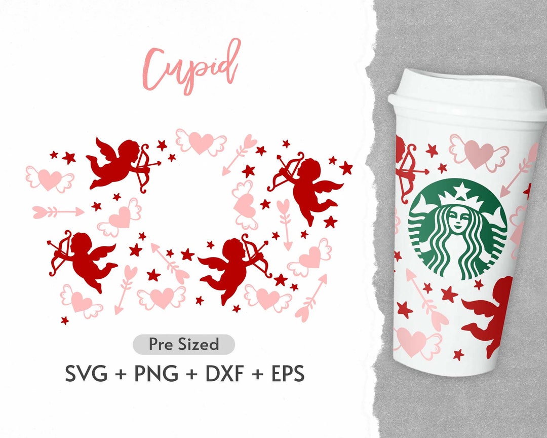 16oz Cupid Hot Cup Svg Full Wrap Svg Kiss Svg Love Svg - Etsy
