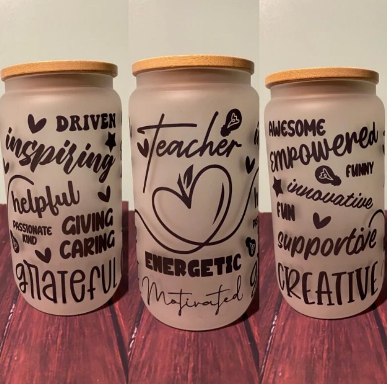 16oz Teacher Libbey Glass Can Svg Glass Can Full Wrap Svg - Etsy