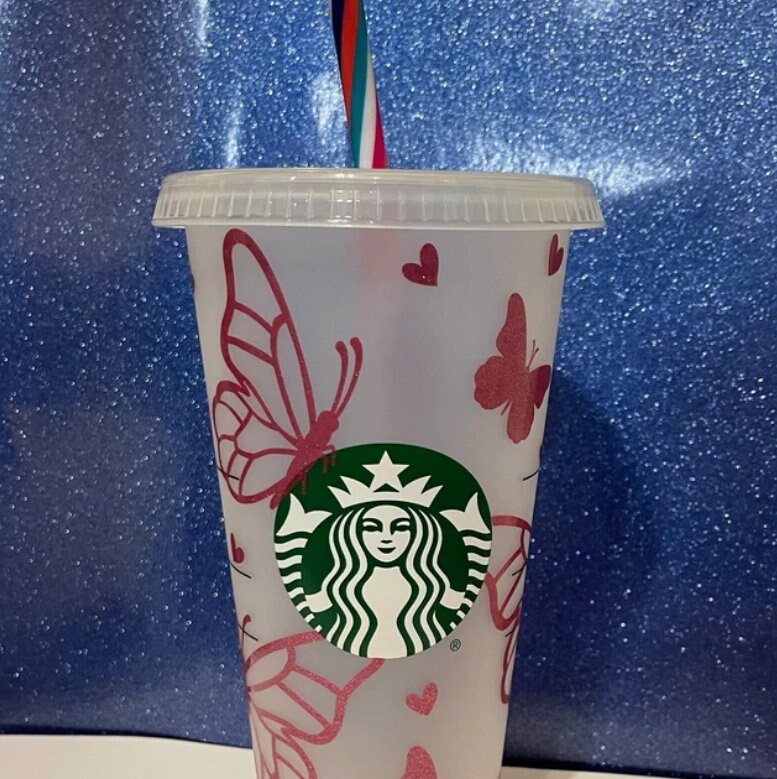 24oz Butterfly Cold Cup Svg, Venti Full Wrap Svg, Butterflies Print Svg ...