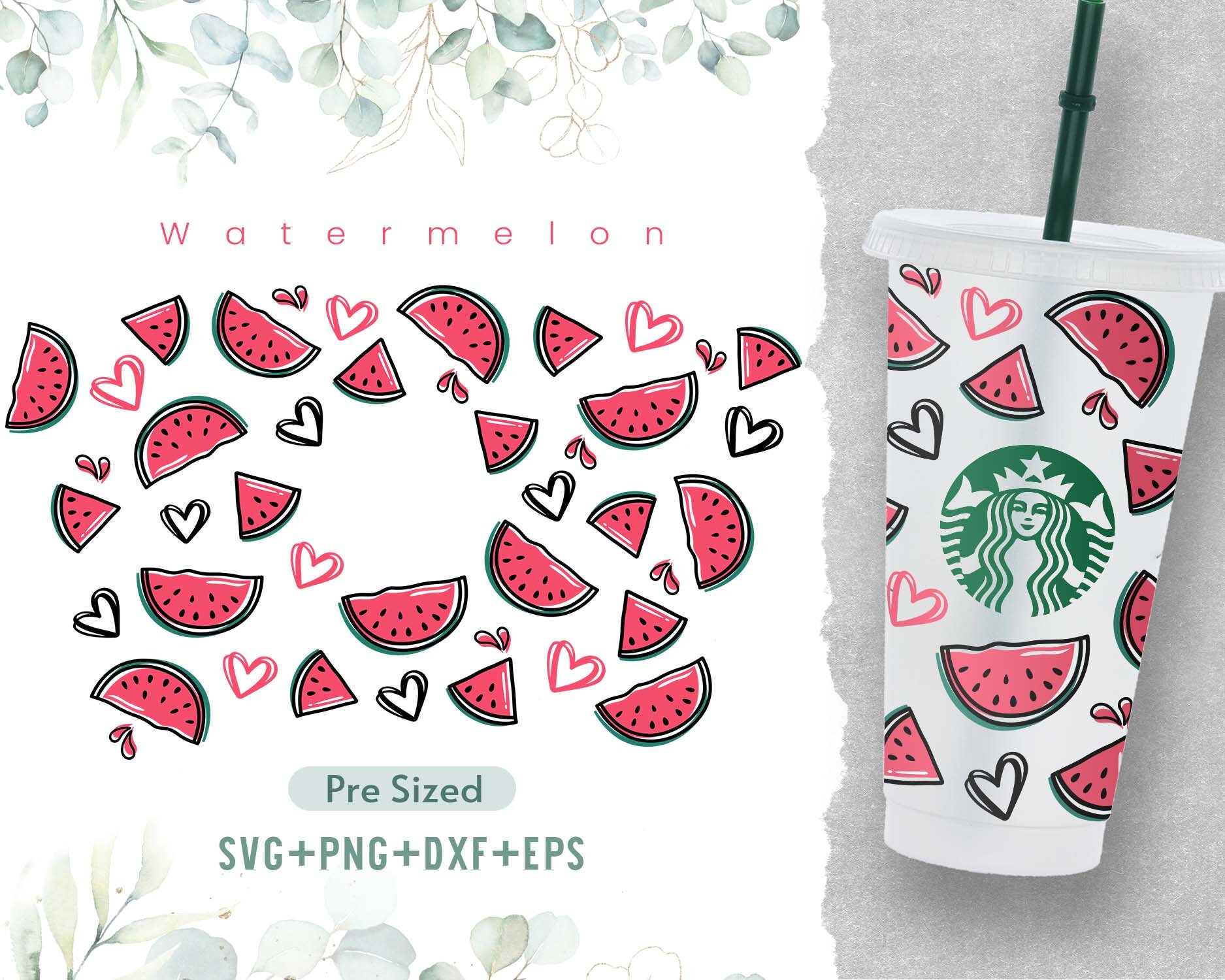 24oz Watermelon Cold Cup Svgventi Cold Cup Svg Watermelon - Etsy