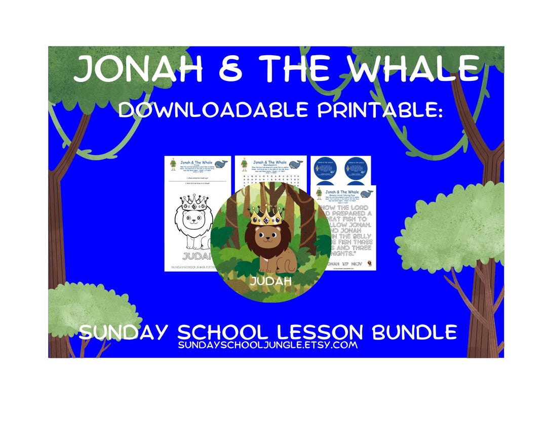 Jonah & the Whale Sunday School Lesson Ready Made Instant Digital ...