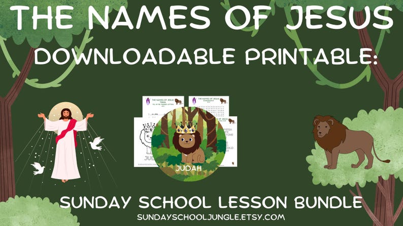 The Names of Jesus - Sunday School Lesson & Activity Bundle - Etsy