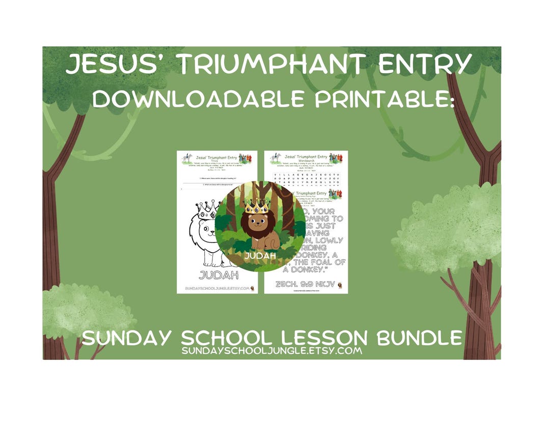Jesus' Triumphant Entry - Digital Downloadable Sunday School Lesson Activity Bundle - Etsy