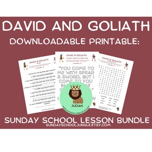David & Goliath Sunday School Lesson Activity Bundle - Etsy
