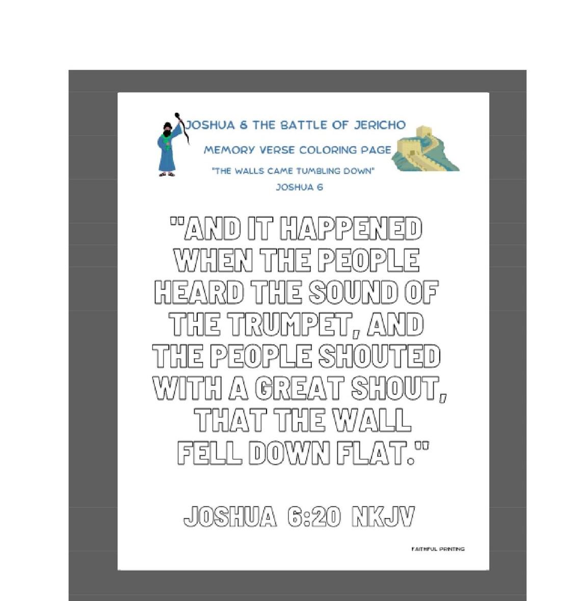 Joshua & the Battle of Jericho Sunday School Lessons - Etsy