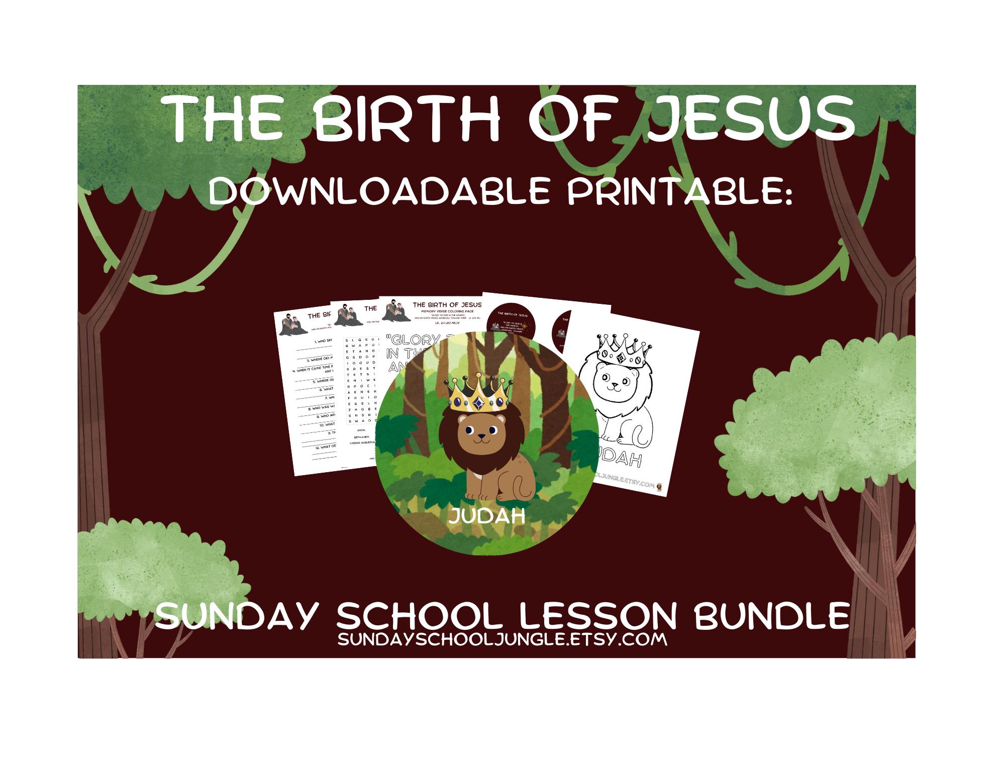 The Birth of Jesus Digital Printable Sunday School Lesson Bundle - Etsy