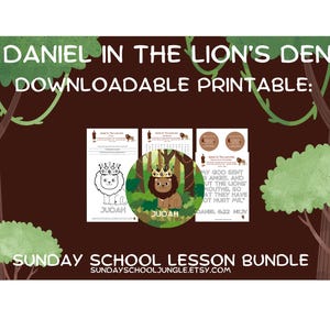 Daniel in the Lion's Den - Digital Downloadable Printable Sunday School Lesson Activity Bundle ...
