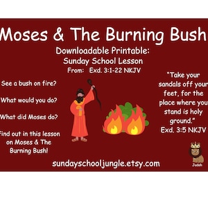 Moses and the Burning Bush | Sunday School Lesson | Children's Church ...