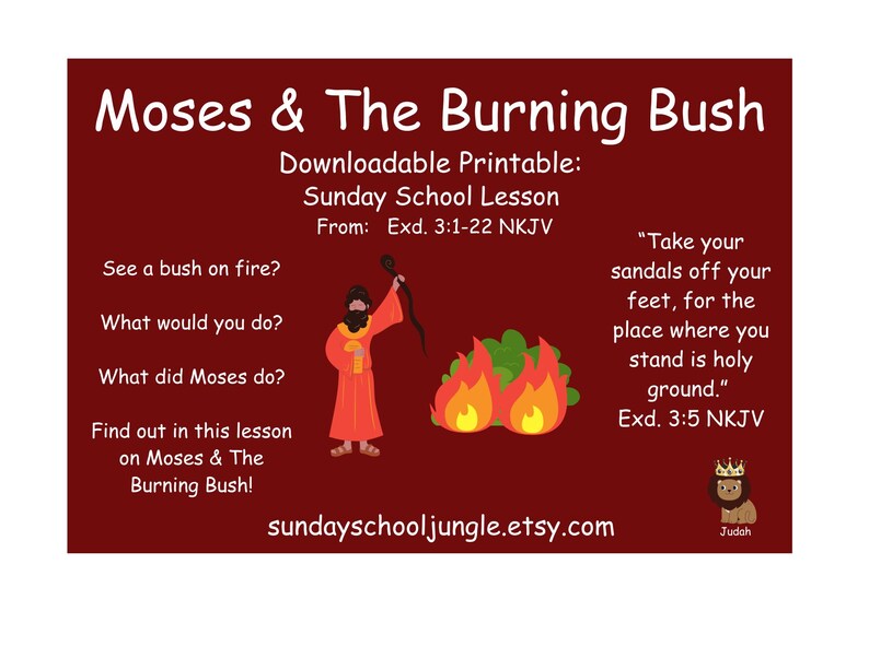 Moses and the Burning Bush | Sunday School Lesson | Children's Church ...
